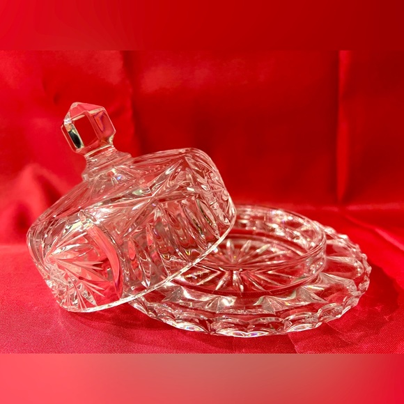 Dining | Vintage Crystal Pinwheel Covered Buttercheese Dish | Poshmark